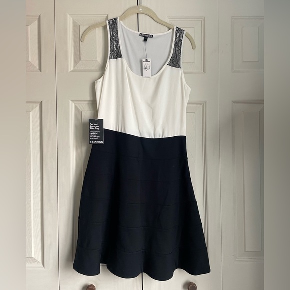 Express | Dresses | Express Black And White Lace Dress | Poshmark